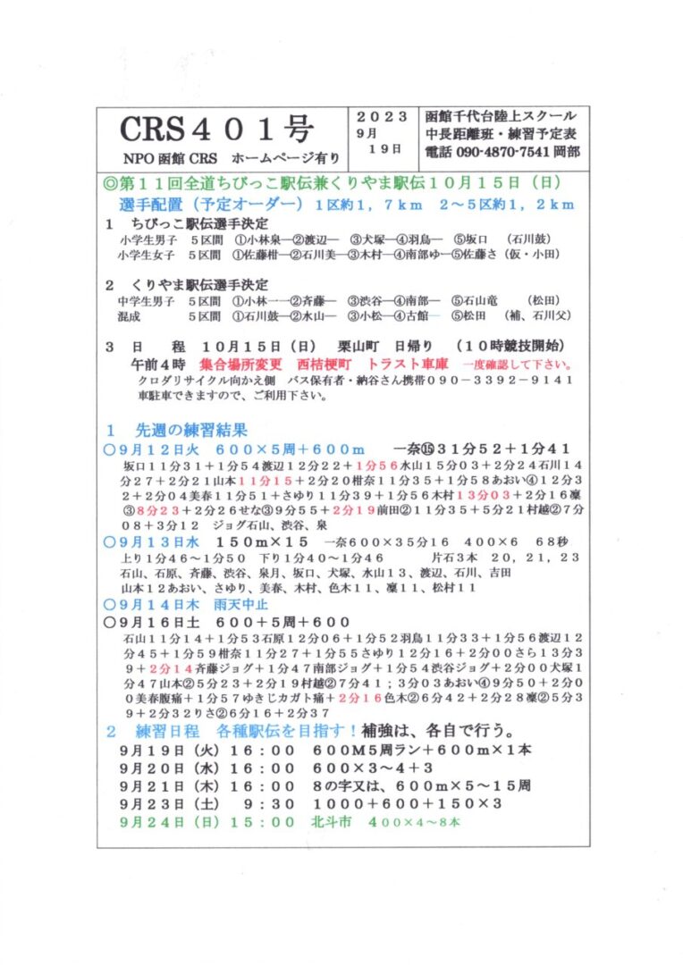 CRS401号 | NPO法人 函館CRS